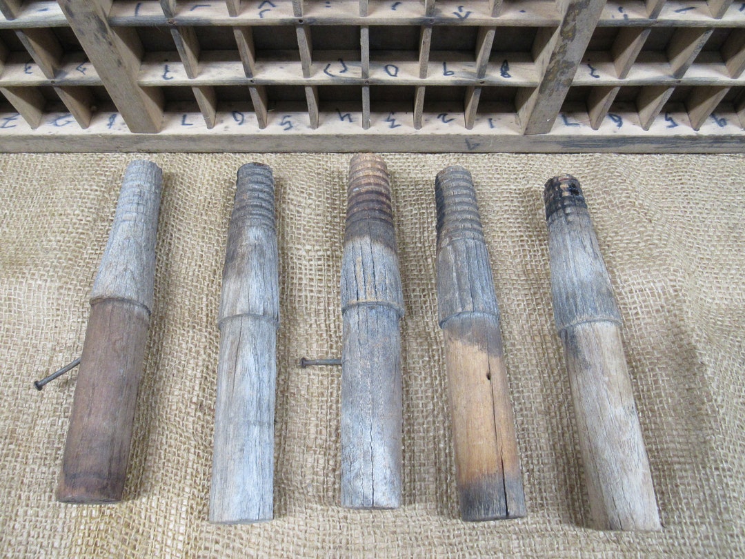 Wood Insulator Pins, Antique Wooden Insulator Pins, Telegraph Wood Pins ...