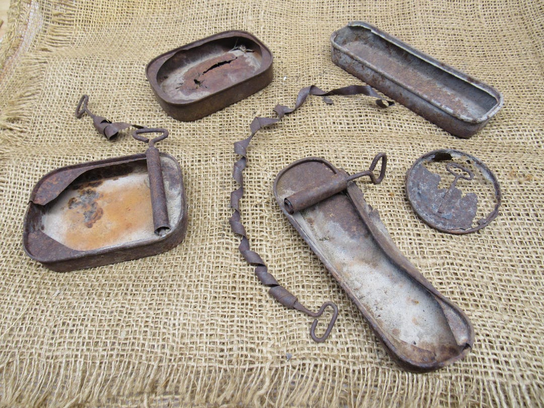 Rusty Sardine Cans, Rusty Oval Can, Rusty Sardine Can With Lid, Rusty ...