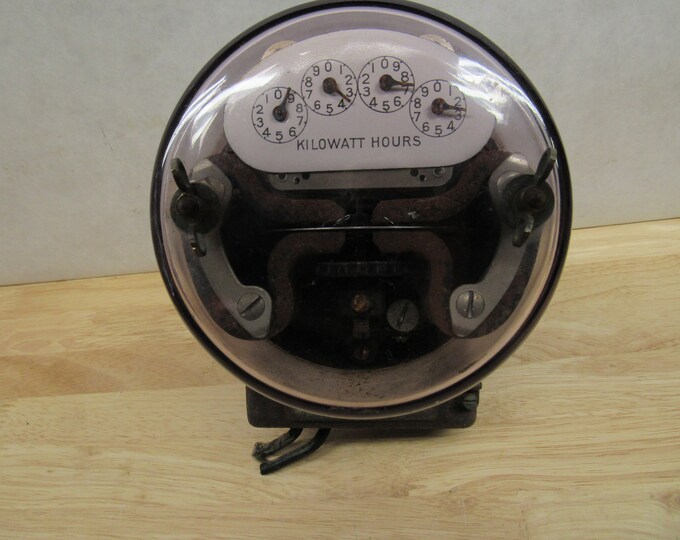 Antique Electric Meter, Electric Meter With Purple Glass Dome - Etsy
