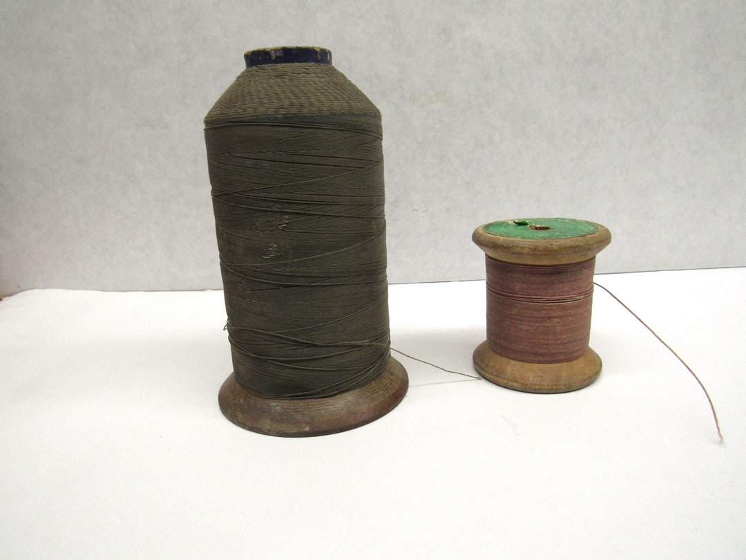 Industrial Thread Spools, Two Industrial Thread Spools With Original ...