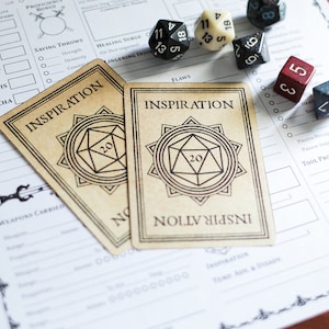 Inspiration & Bardic Inspiration Token Cards • Printable • Dungeons and ...