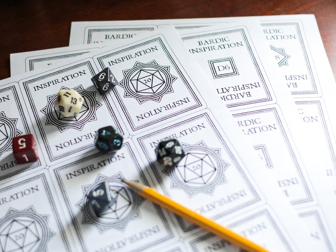 Inspiration & Bardic Inspiration Token Cards Printable - Etsy Canada