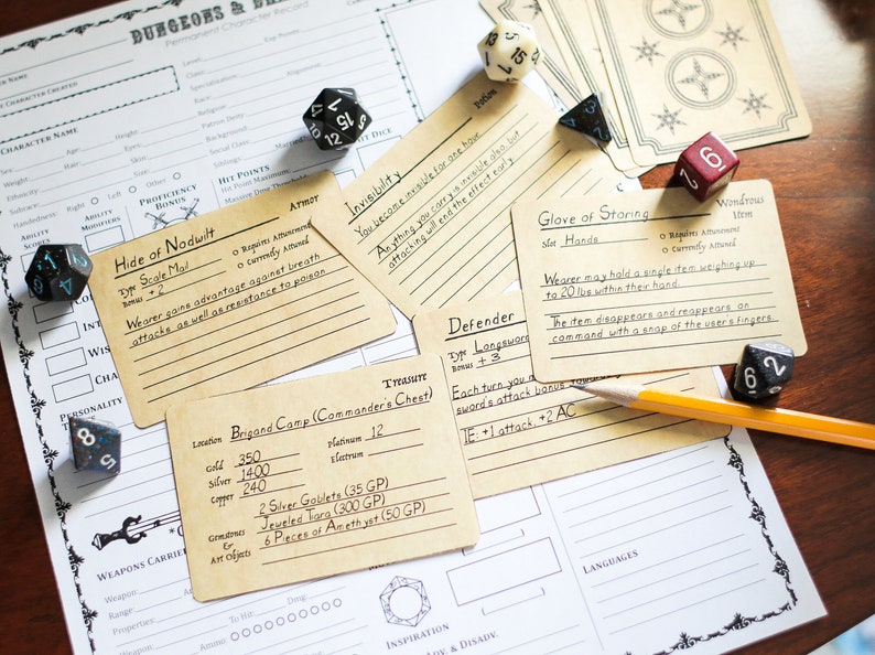 Magic Item and Treasure Cards • (print and Play) • Dungeons and Dragons ...