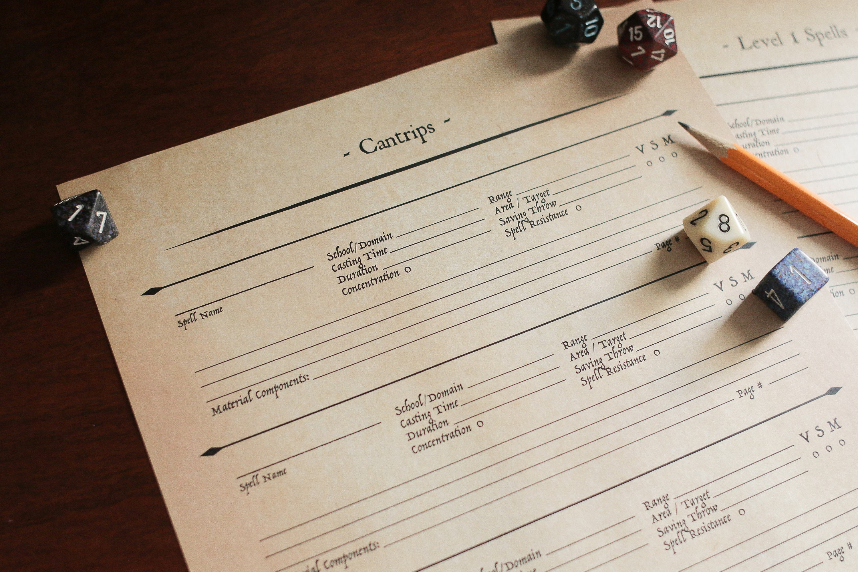 Spellbook Pages Printable Dungeons and Dragons - Etsy