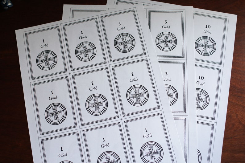 Dungeon Money Print and Play Dungeons and Dragons - Etsy