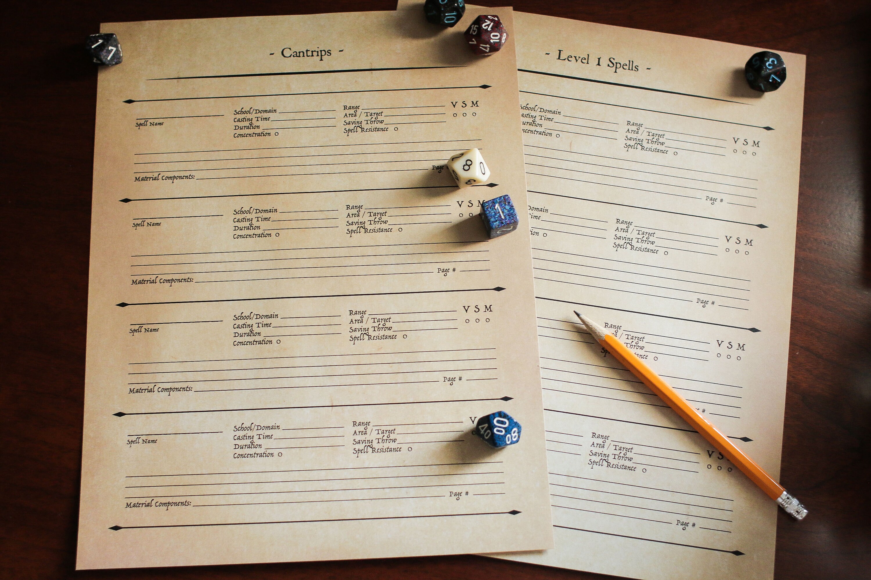 Spellbook Pages • Printable • Dungeons and Dragons, Pathfinder ...