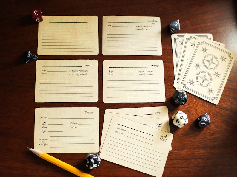 Magic Item and Treasure Cards • (print and Play) • Dungeons and Dragons ...