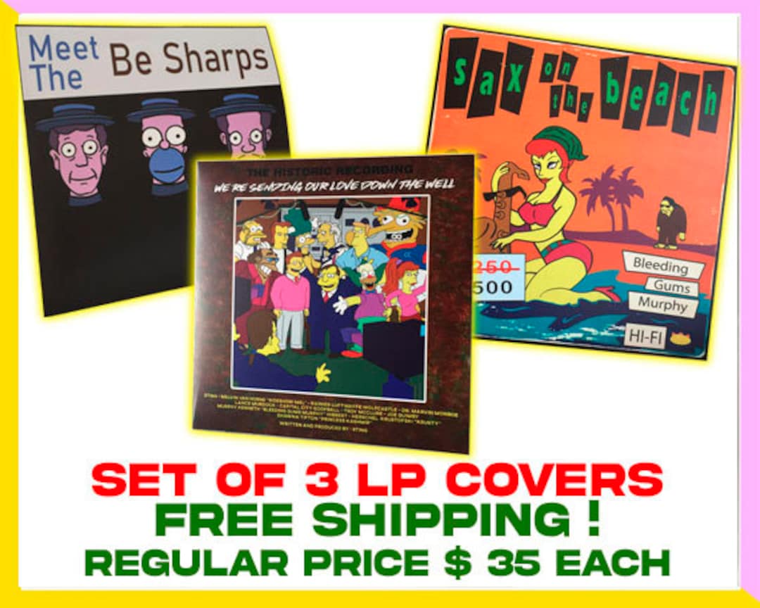 Set of 3 LP Covers. the Simpsons. the Well. Be Sharps. Sax on the Beach ...