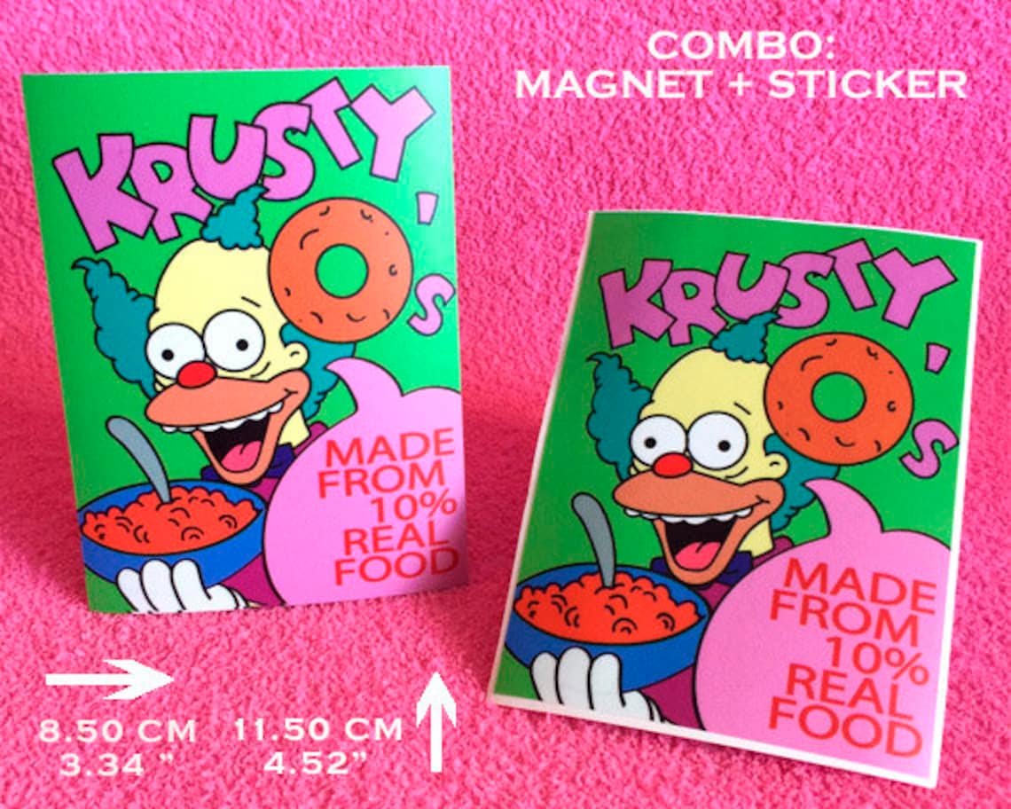 Combo Simpsons: Krusty Cereal Sticker Krusty Cereal Magnet Edna Sticker ...