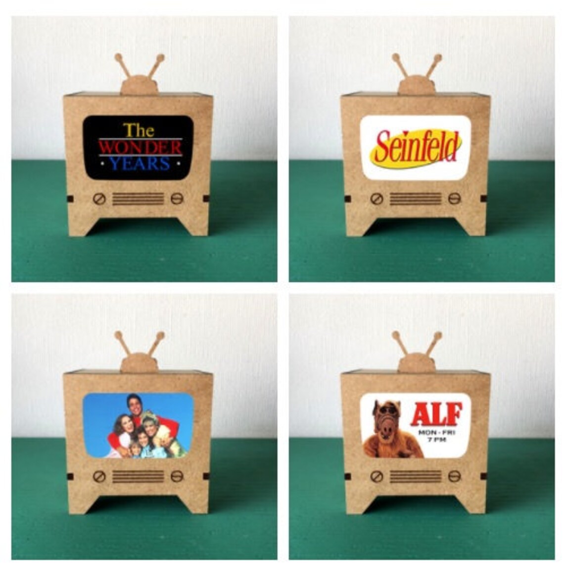 Mini TV Set / Wood TV / Classic TV Shows price Includes 2 | Etsy