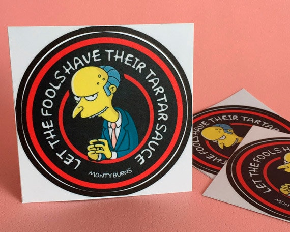 Sticker burns and the Tartar Sauce. the Simpsons | Etsy