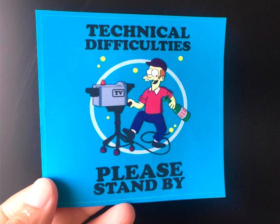 Simpsons Technical Difficulties Sticker the Simpsons Sticker | Etsy