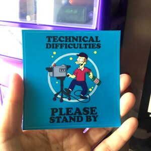 Simpsons Technical Difficulties Sticker, the Simpsons Sticker, Cartoon ...