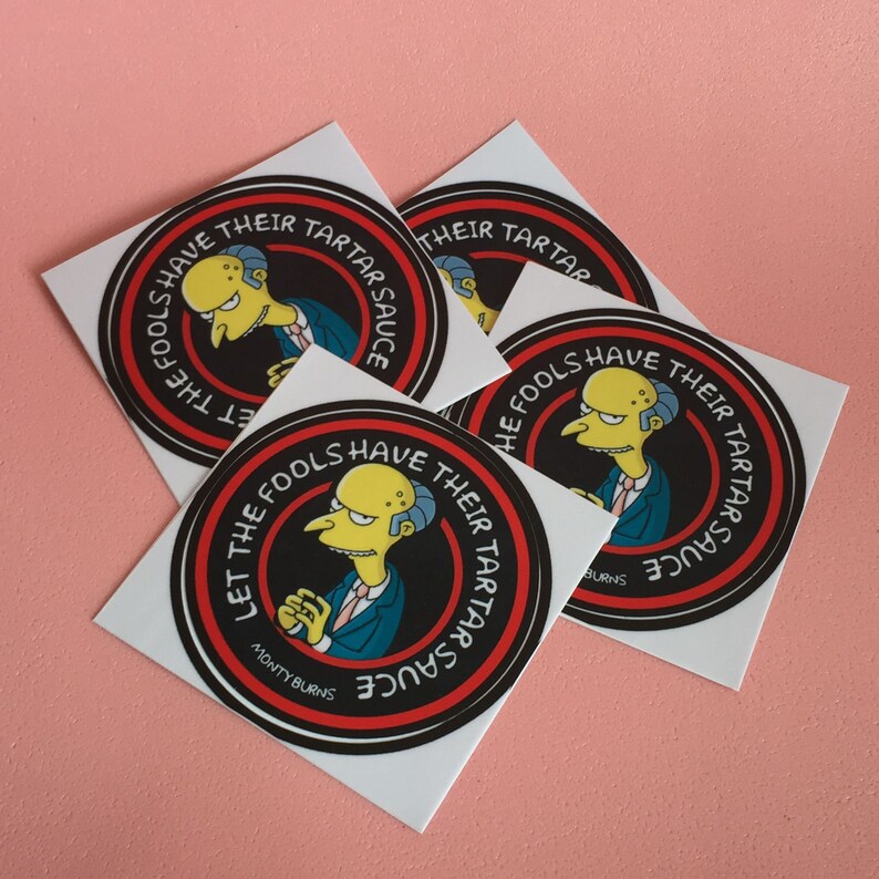 Sticker burns and the Tartar Sauce. the Simpsons | Etsy