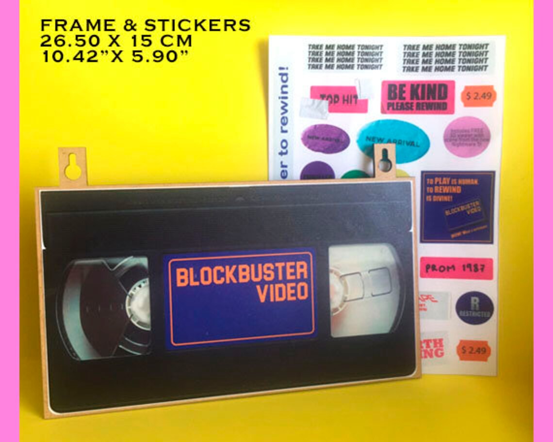 VHS Style Frame With Stickers Sheet. Great Gift. VCR Lovers. | Etsy