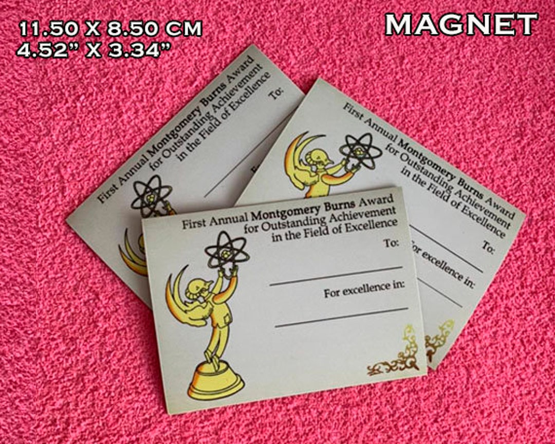 Simpsons Magnet First Annual Montgomery Burns Award for Outstanding ...