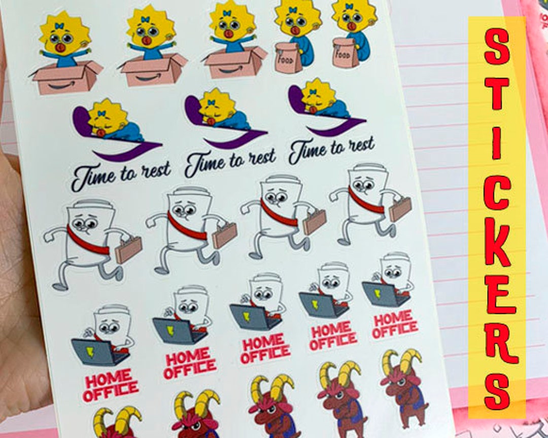 The Simpsons Set of Stickers, Original Designs, Simpsons Kawai, Planner ...