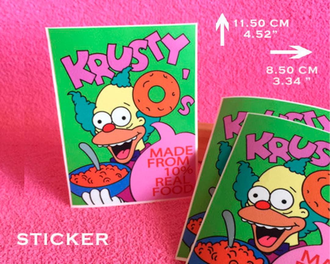Simpsons Krusty Cereal Sticker, the Simpsons Sticker, Krusty Sticker ...