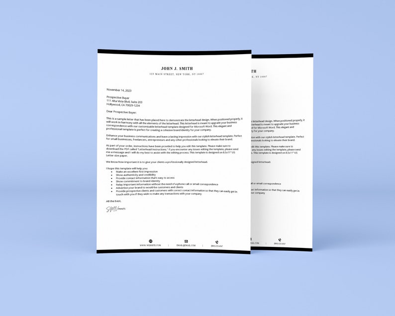Professional Letterhead Template: Modern Company Stationery (microsoft ...