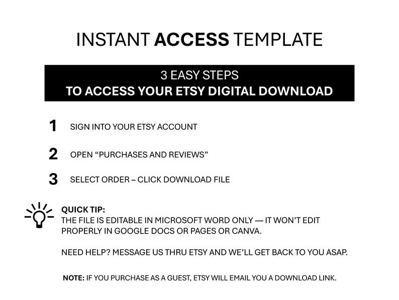 Editable Quote Form: Price Quotation Template (microsoft Word) - Etsy