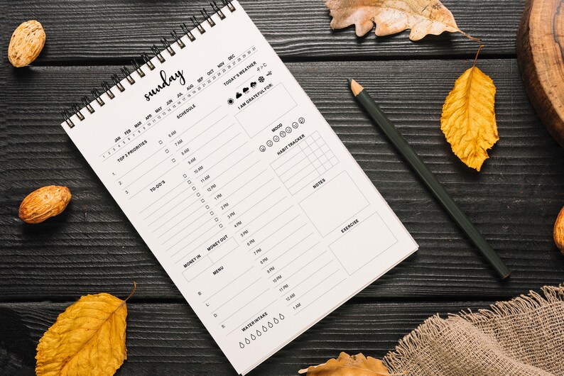 Printable Daily Planner Daily Schedule Day Planner Work Planner ...