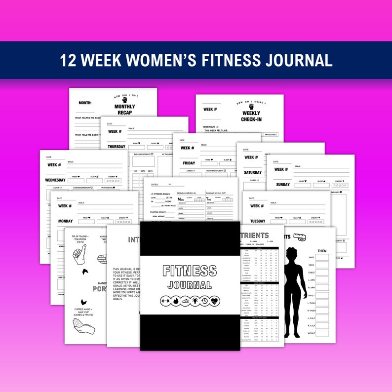 WOMEN FITNESS JOURNAL Fitness Planner Printable Workout | Etsy