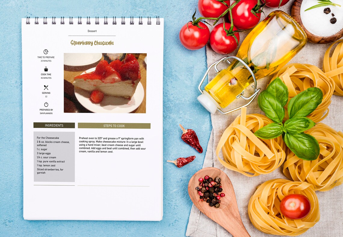 Editable Recipe Template Microsoft Word Cookbook Template | Etsy