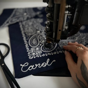 Personalized Chain Stitch Embroidered Bandana - MADE IN USA Bandanas ...