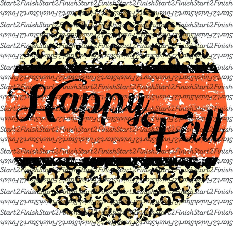 Cheetah Happy Fall Circle - Etsy