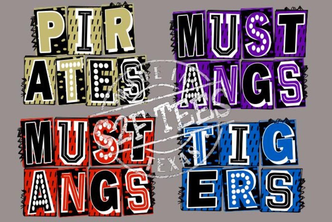 Mascot Block Letters - PNG - Etsy