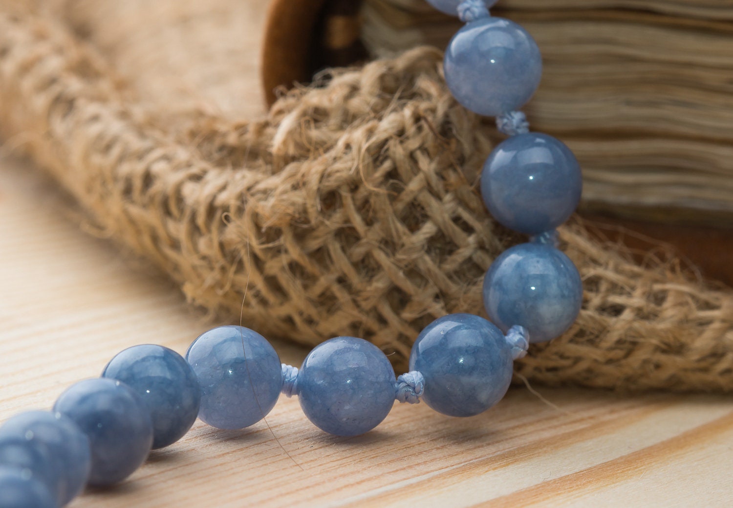 Angelite necklace Womens necklace Gemstone jewelry Blue stone | Etsy