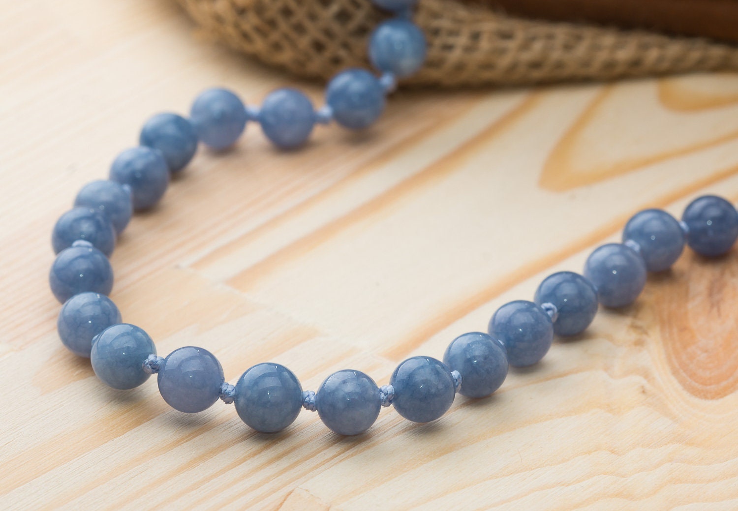 Angelite necklace Womens necklace Gemstone jewelry Blue stone | Etsy
