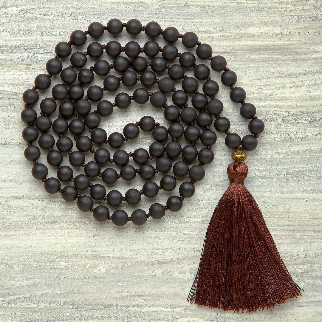 Noble Shungite Necklace Mala Beads 5g Protection Jewelry Mala - Etsy