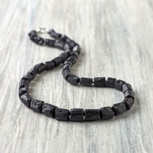 Black tourmaline bead necklace store