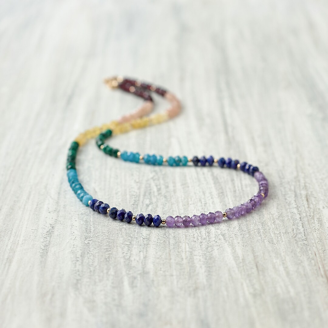 Christmas Gift for Her - 7 Chakra Necklace, Chakra Choker Necklace ...