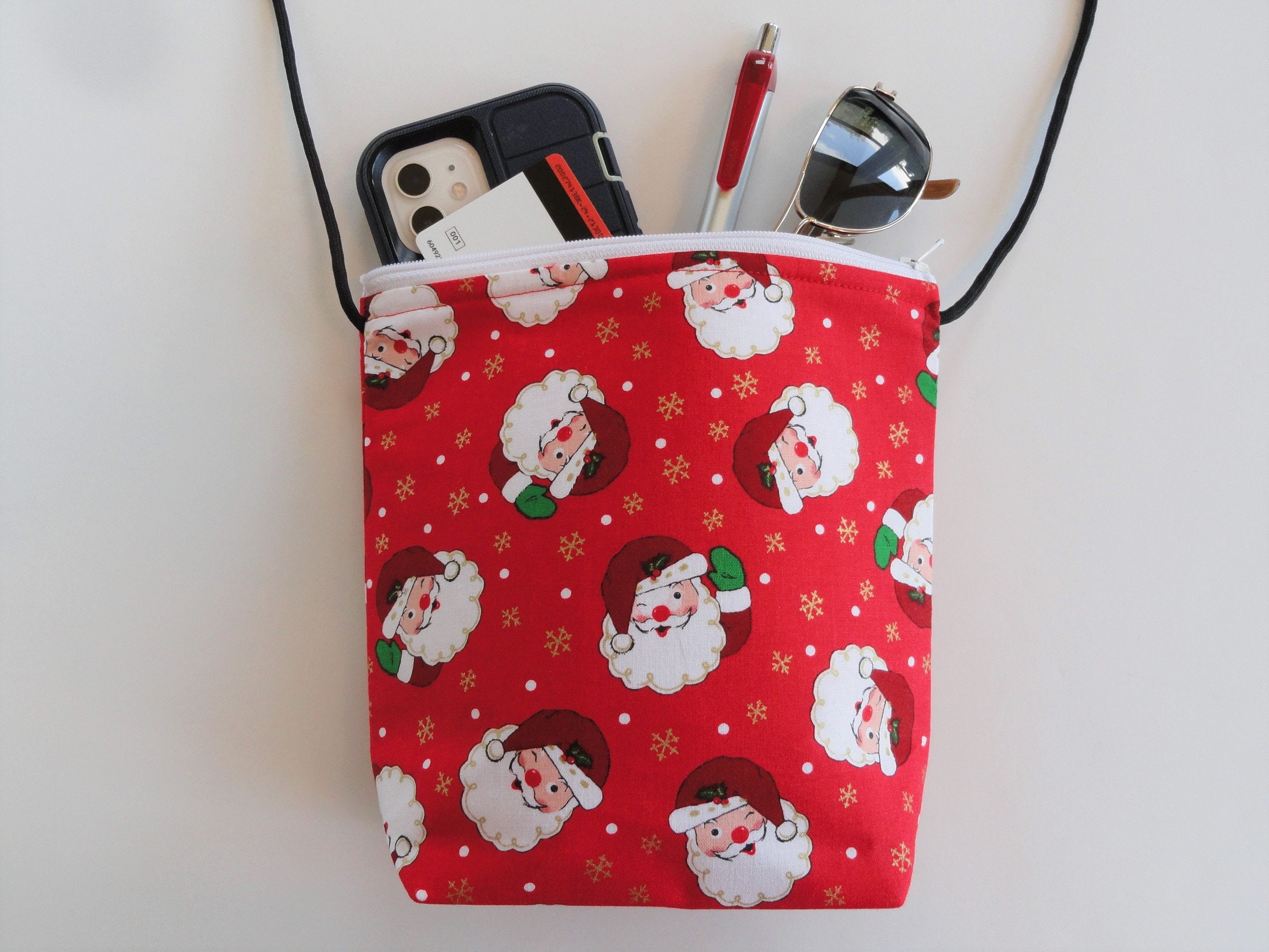 Santa Purse/christmas Purse/santa Crossbody Bag/holiday - Etsy