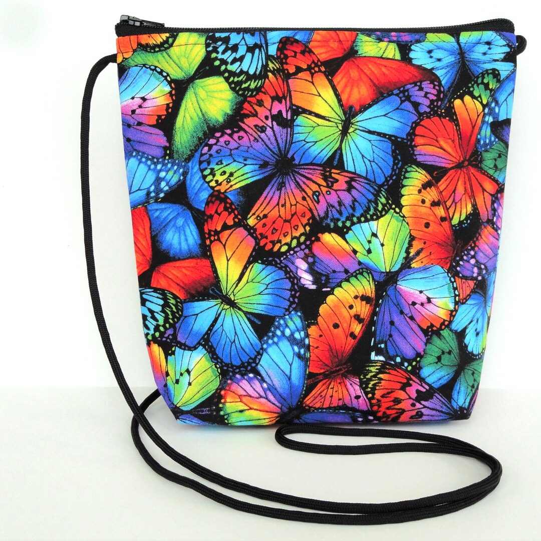 Butterfly Small Crossbody Purse: Cotton Spring, Summer Shoulder Bag - Etsy