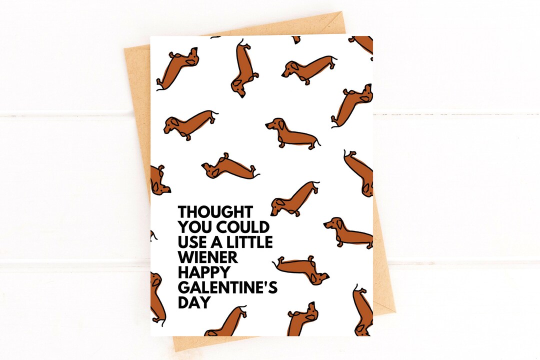 Little Wiener Galentine's Day Card Valentines Card Funny Card for ...