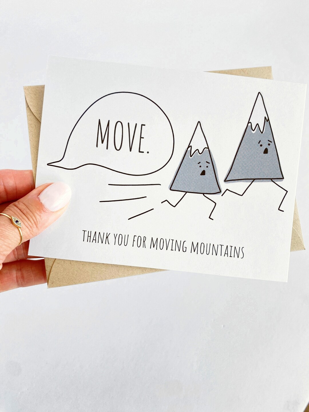 Cute Mountain Thank You Card for Friend Appreciation - Etsy