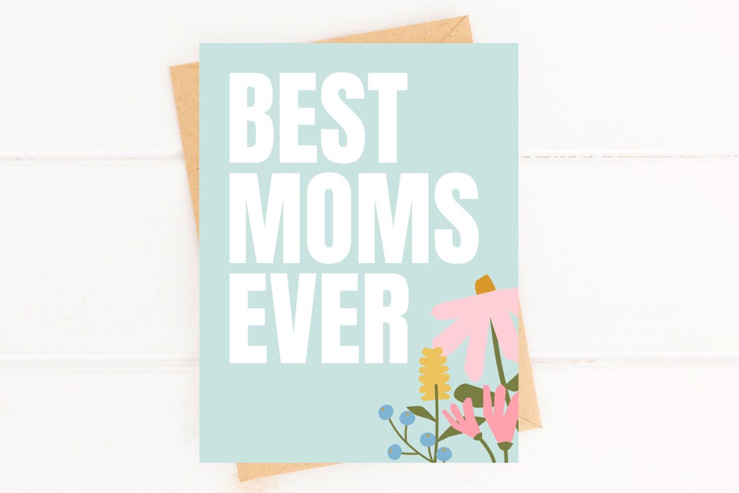 Two Moms Cute Inclusive Mother's Day Card LGBTQ Mother's Day - Etsy