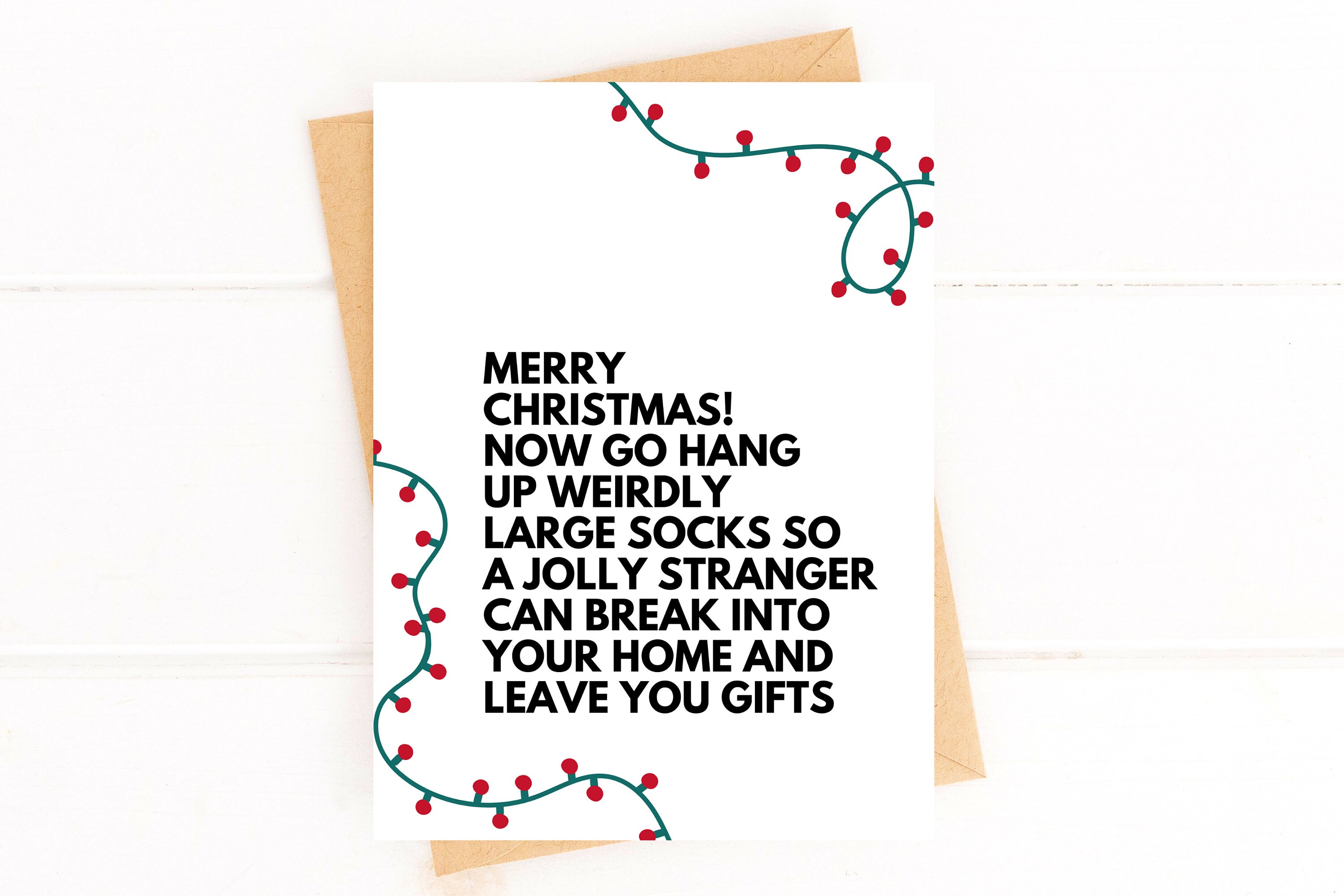 Merry Christmas Jolly Stranger Break in Santa Funny Christmas Card - Etsy