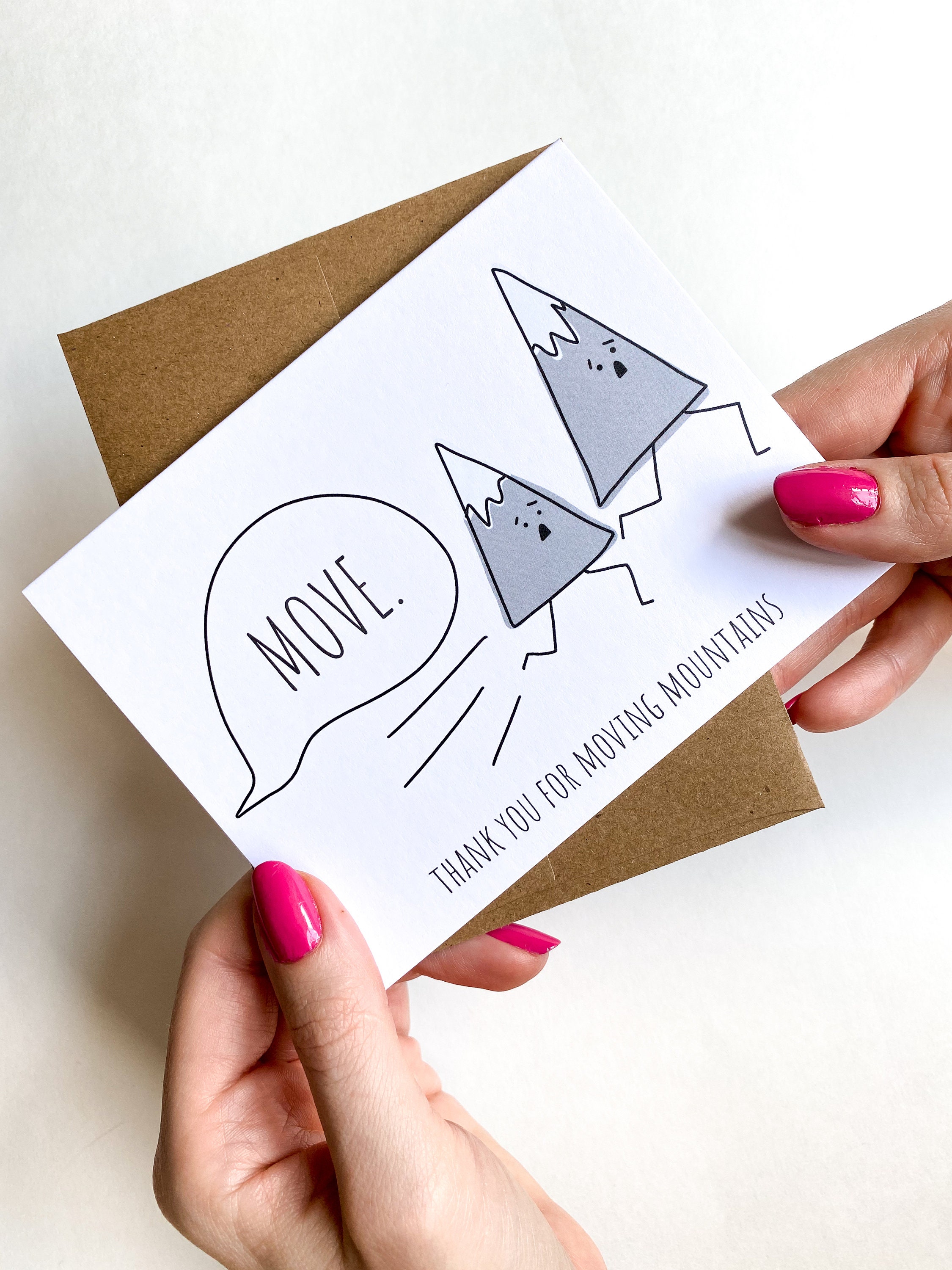 Move Mountains Thank You Card Cute Thank You Card for Friend - Etsy