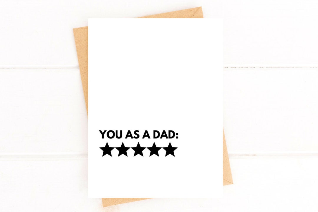 Funny Father's Day Card Five Star Dad Card - Etsy