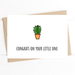 Cactus New Baby Card Cute Card for Baby Shower Cactus Card New Baby ...