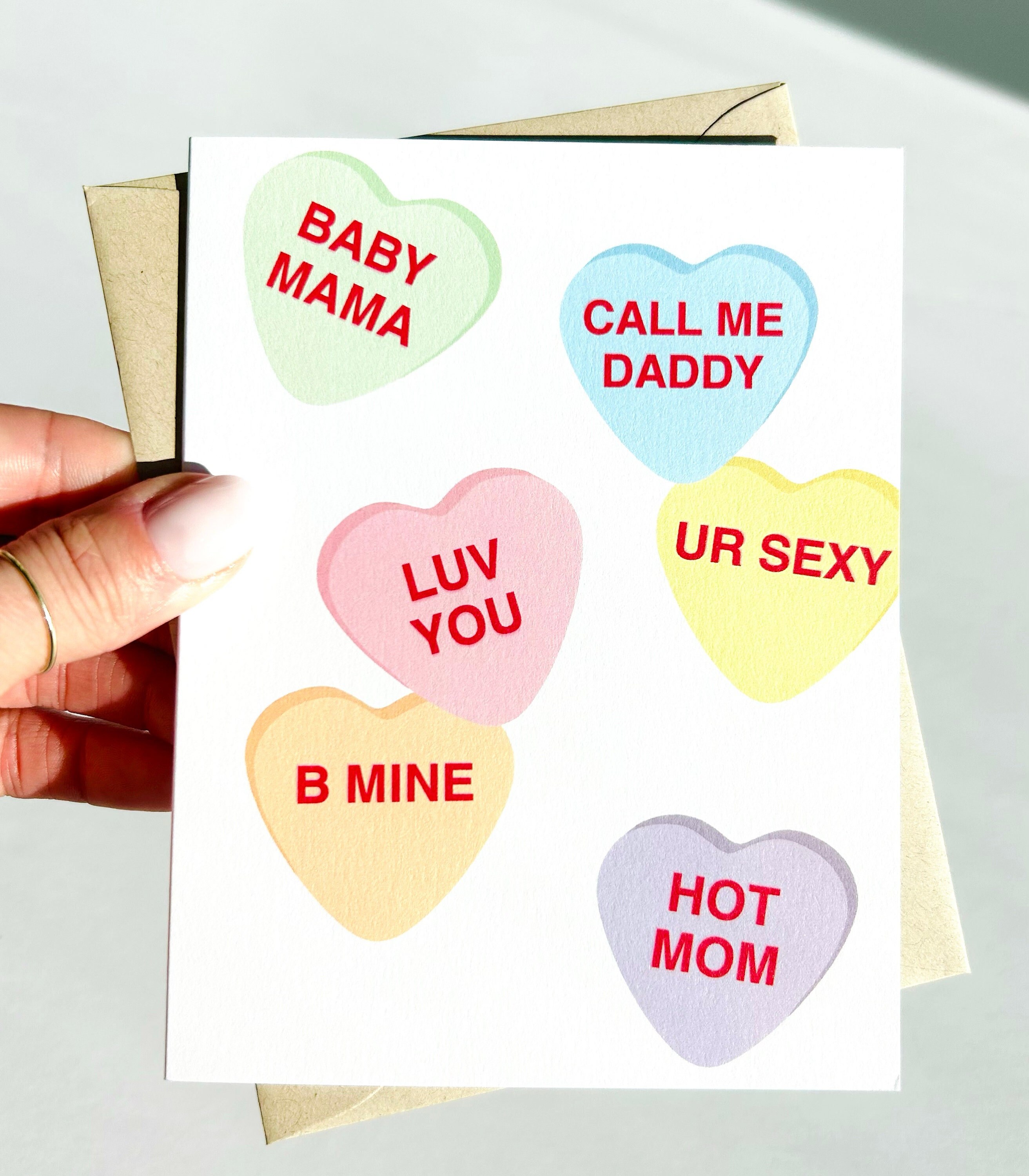Funny Candy Heart Valentines Day Card - Hot Mom Design - Etsy