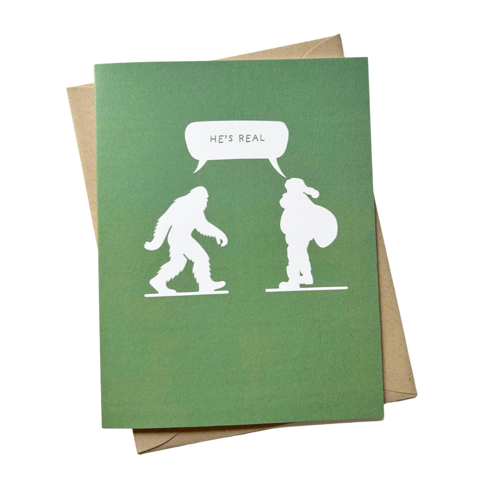 He's Real Christmas Card – Funny PNW Sasquatch & Santa Holiday Greeting ...