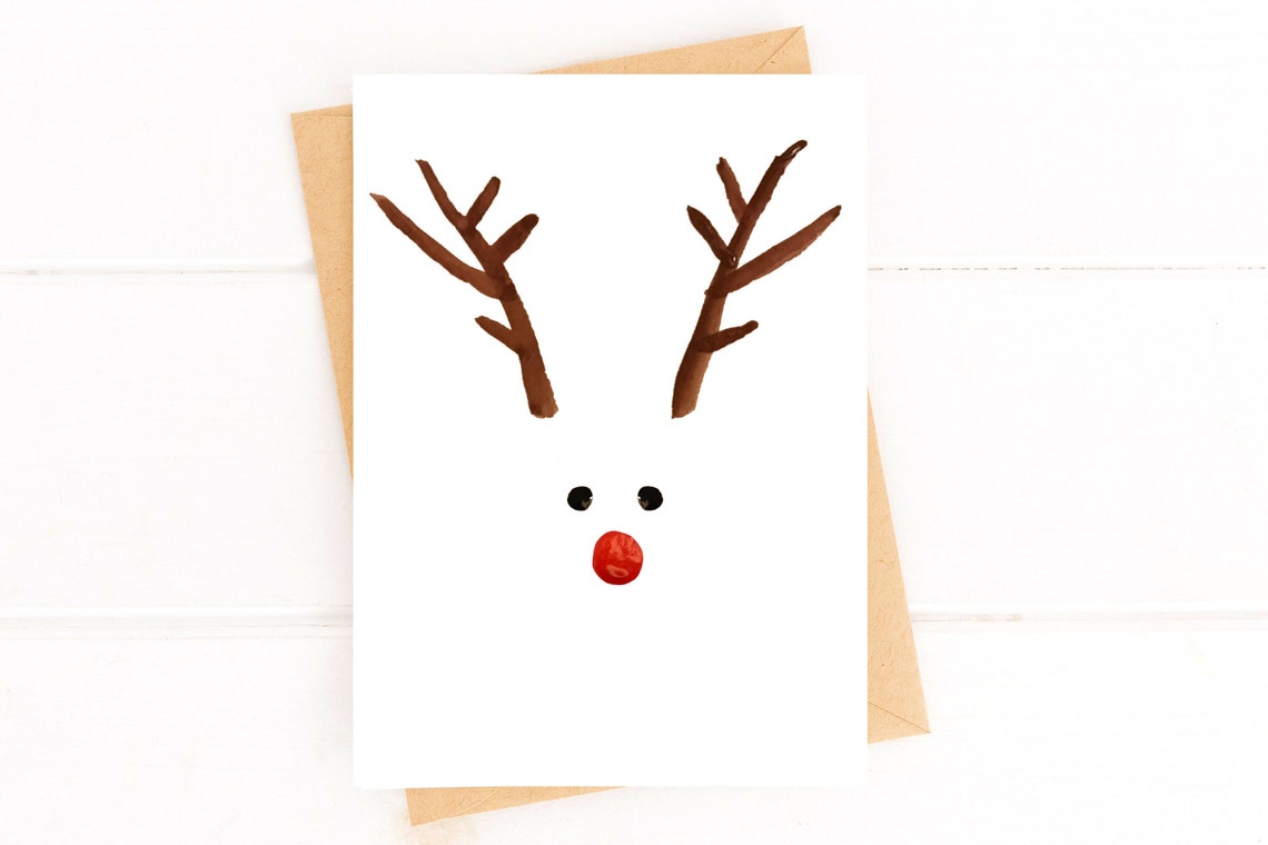 Reindeer Holiday Card Set Christmas Reindeer Card Holiday - Etsy