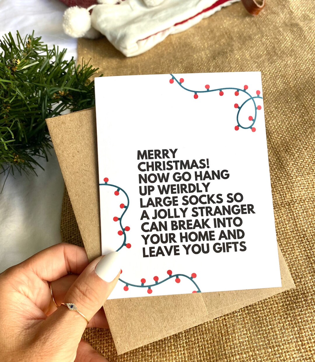 Merry Christmas Jolly Stranger Break in Santa Funny Christmas Card - Etsy