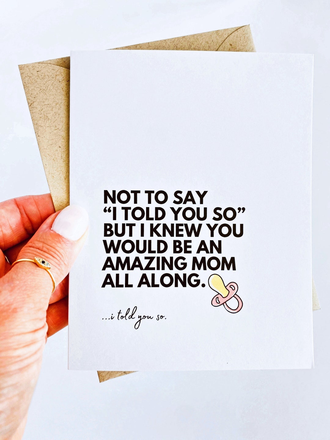 Funny New Mom Card Told You so New Mom Card for Mom New Baby - Etsy