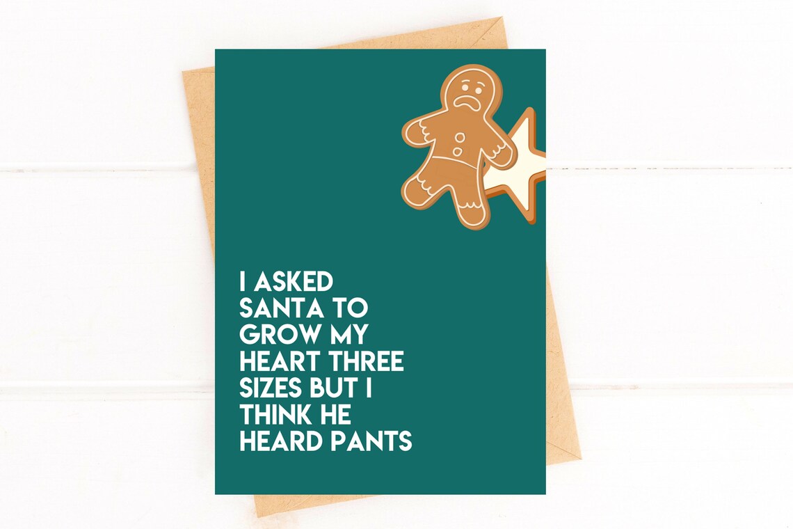 Season's Greetings Santa Pants Funny Christmas Card Holiday Card Season ...
